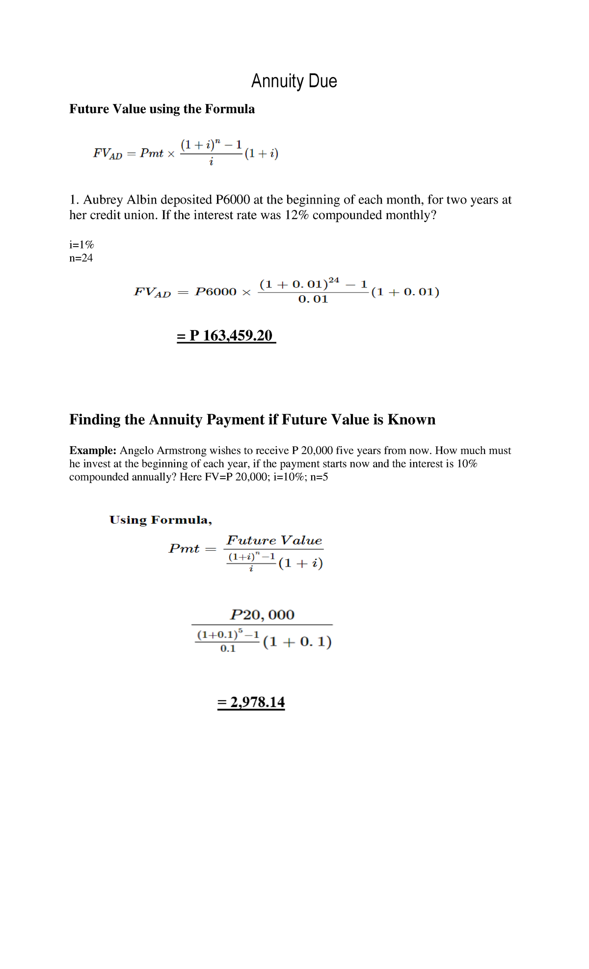 Annuity-Due - annuity due - Annuity Due Future Value using the Formula ...