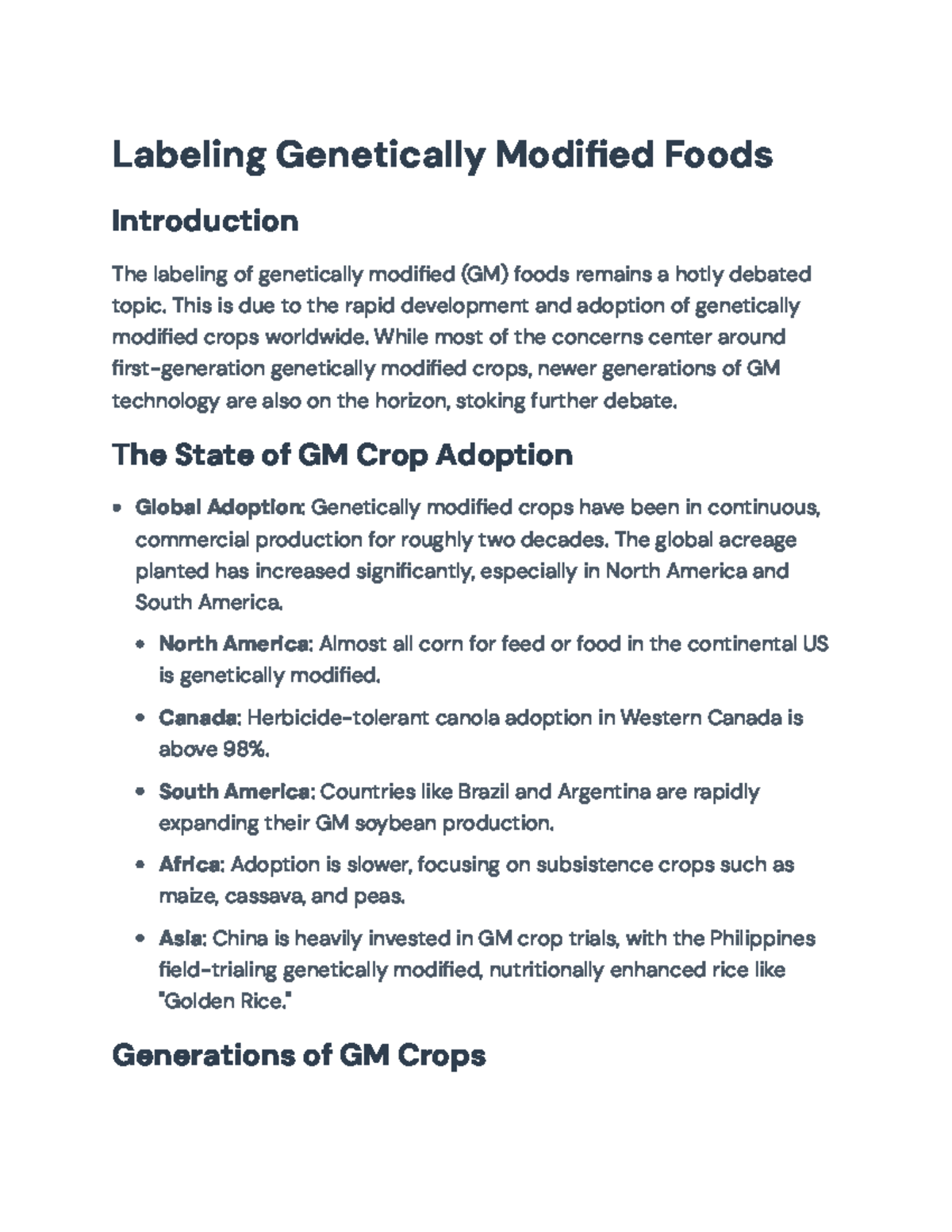 Labeling Genetically Modified Foods: Ethical & Regulatory Insights ...