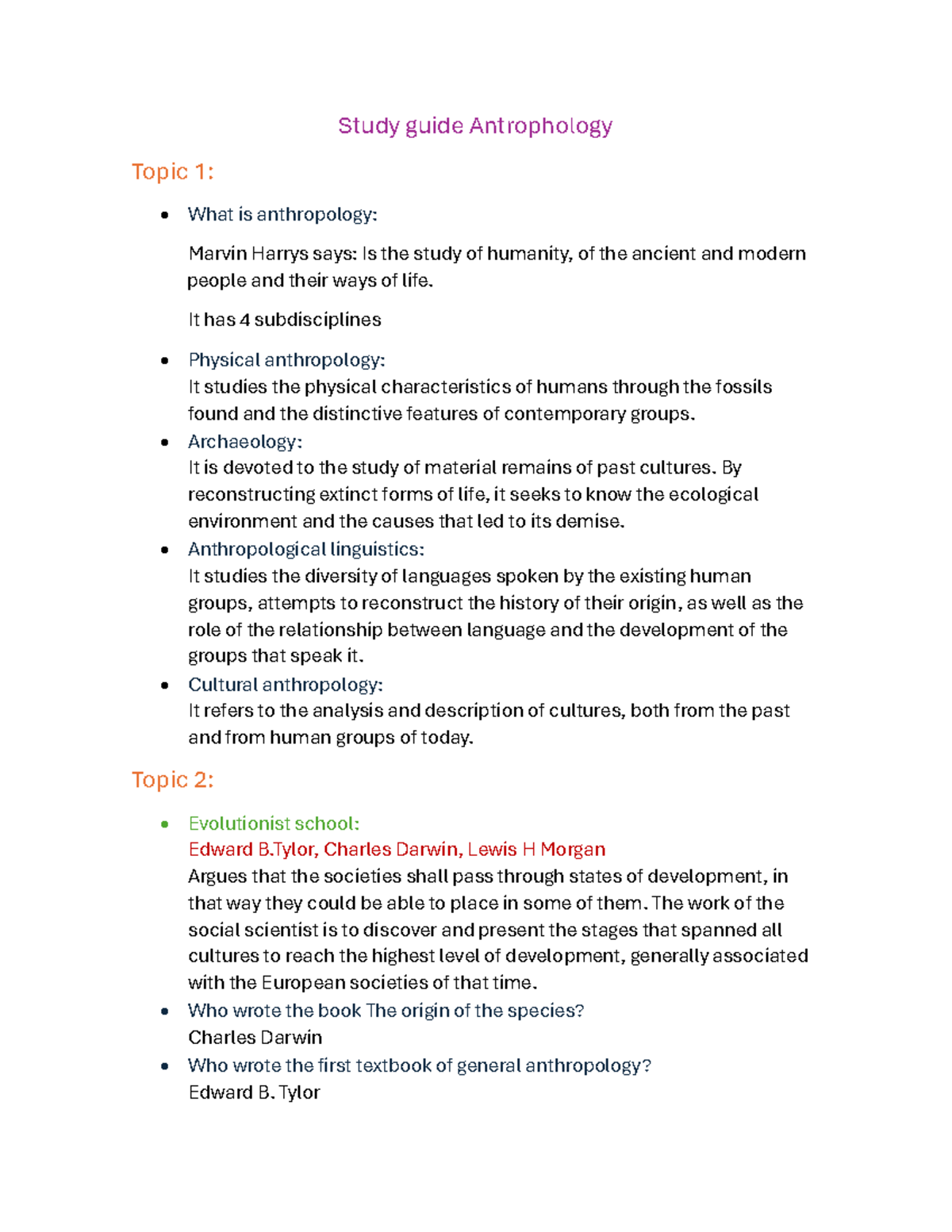 Study Guide: Anthropology Module 1 Overview and Key Concepts - Studocu
