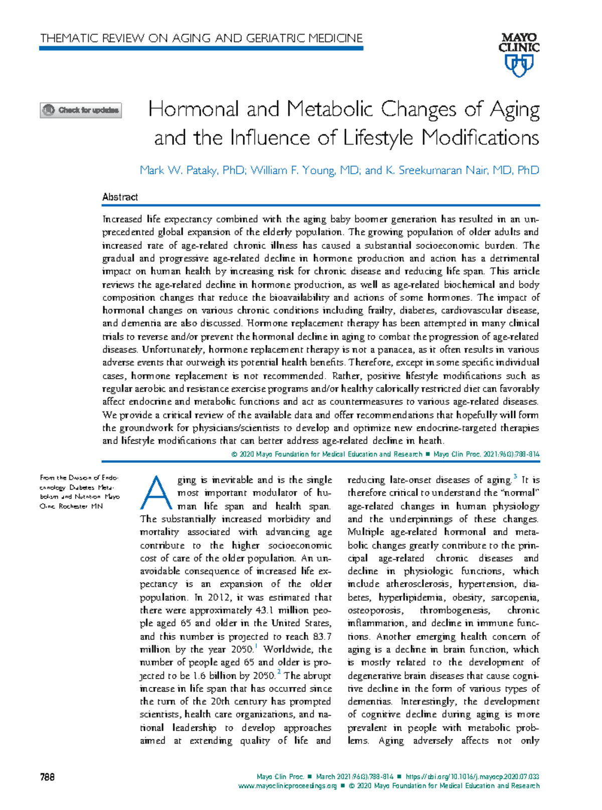 Hormonal & Metabolic Changes in Aging: Lifestyle Modifications Impact ...