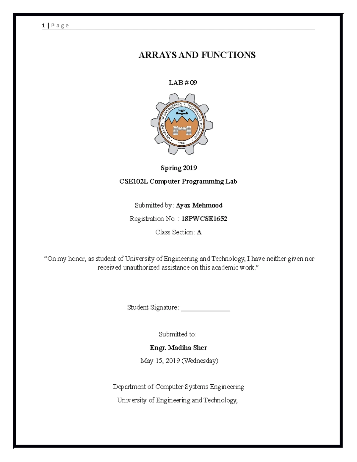 Lab5 - Lab report - Half Wave and Full Wave Rectification LAB # 05 ...