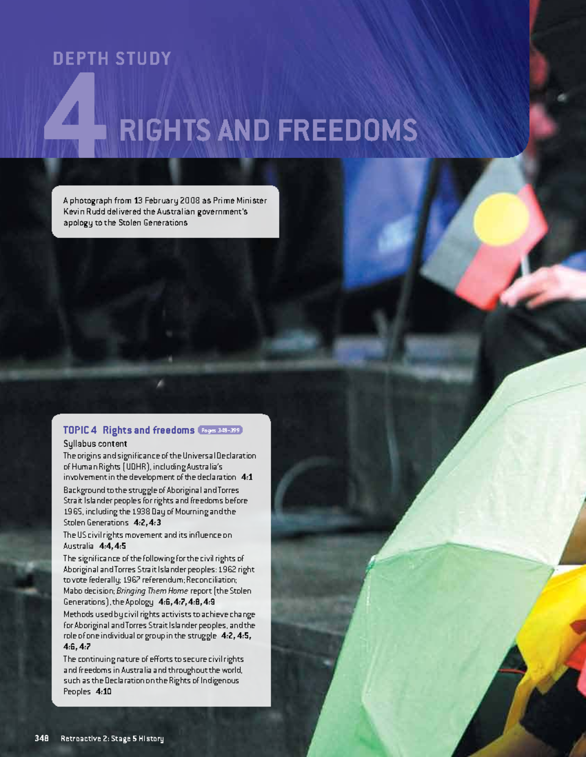 4 DEPTH STUDY: Rights and Freedoms in Australia and the UDHR - Studocu