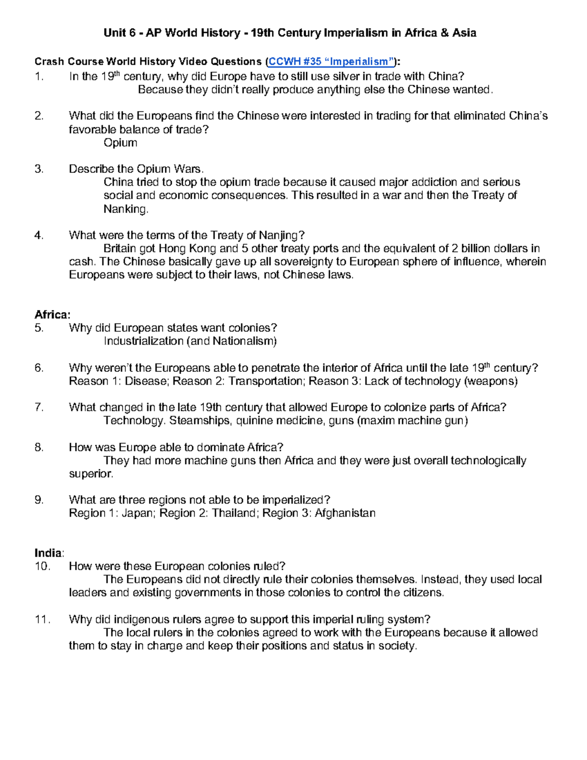Unit 6 - AP World History - 19th Century Imperialism Insights - Studocu