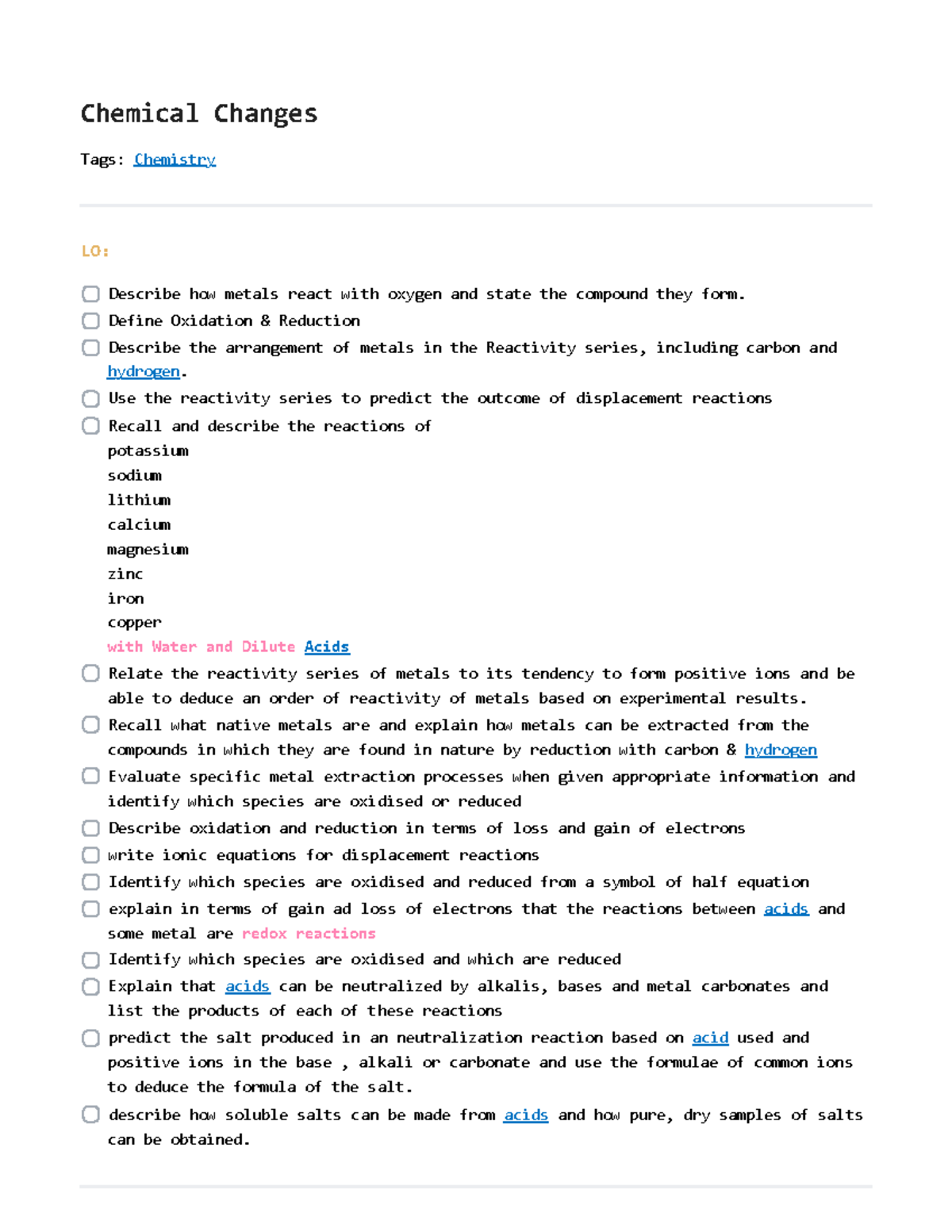 Chemical Changes in Metals: Reactions, Extraction & Redox (Chemistry ...