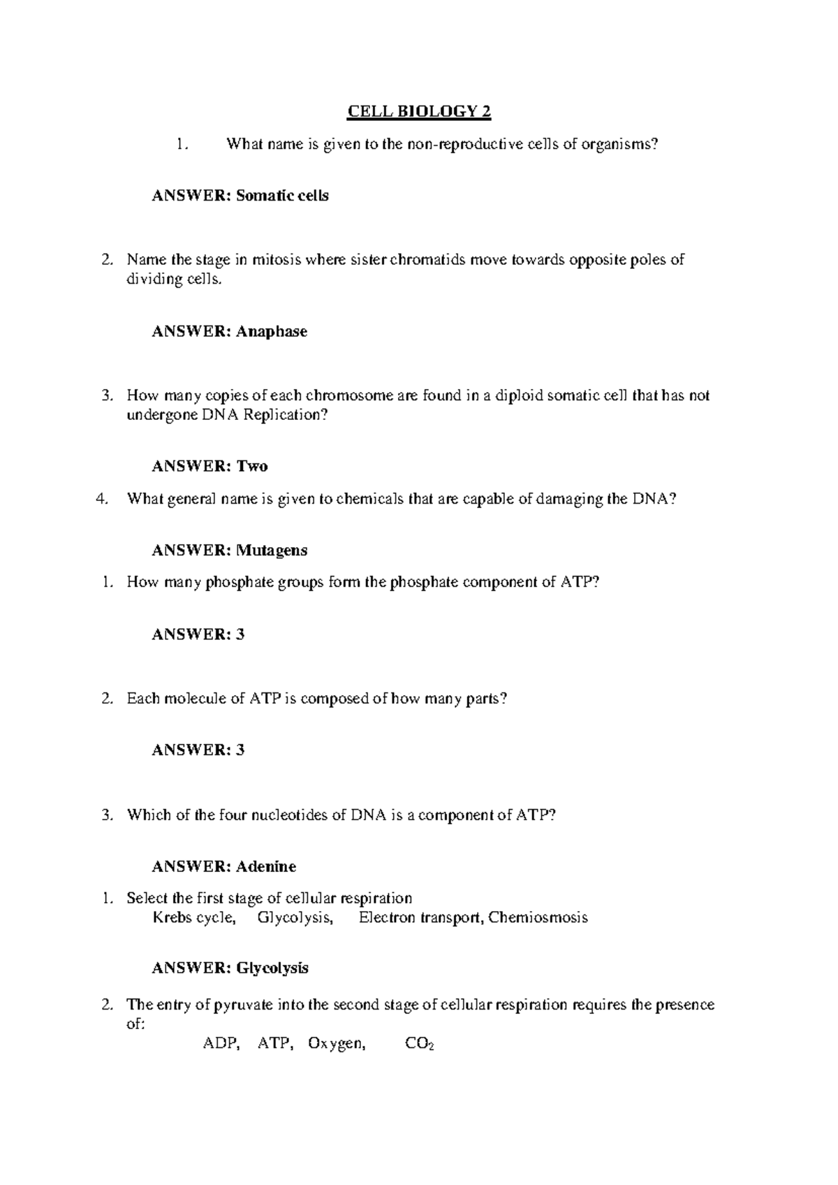 CELL BIOLOGY 2 - Study Guide and Key Concepts - Studocu