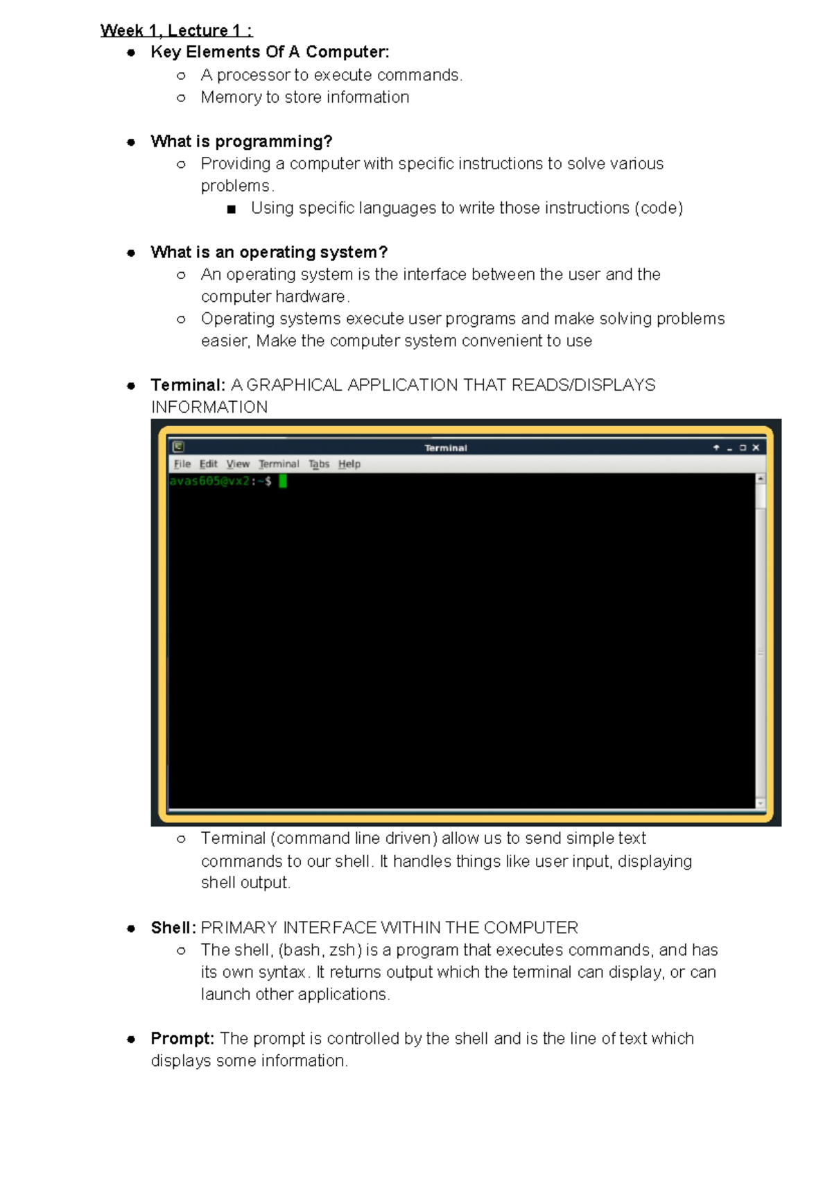 COMP1511 LECTURE NOTES: W1 to W3 OVERVIEW & KEY CONCEPTS - Studocu