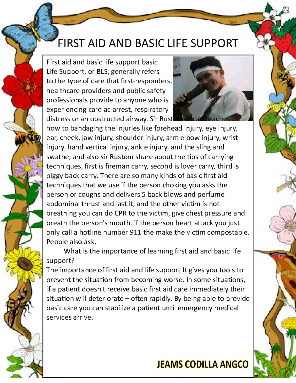 First Aid & Basic Life Support: Essential Techniques Overview - Studocu