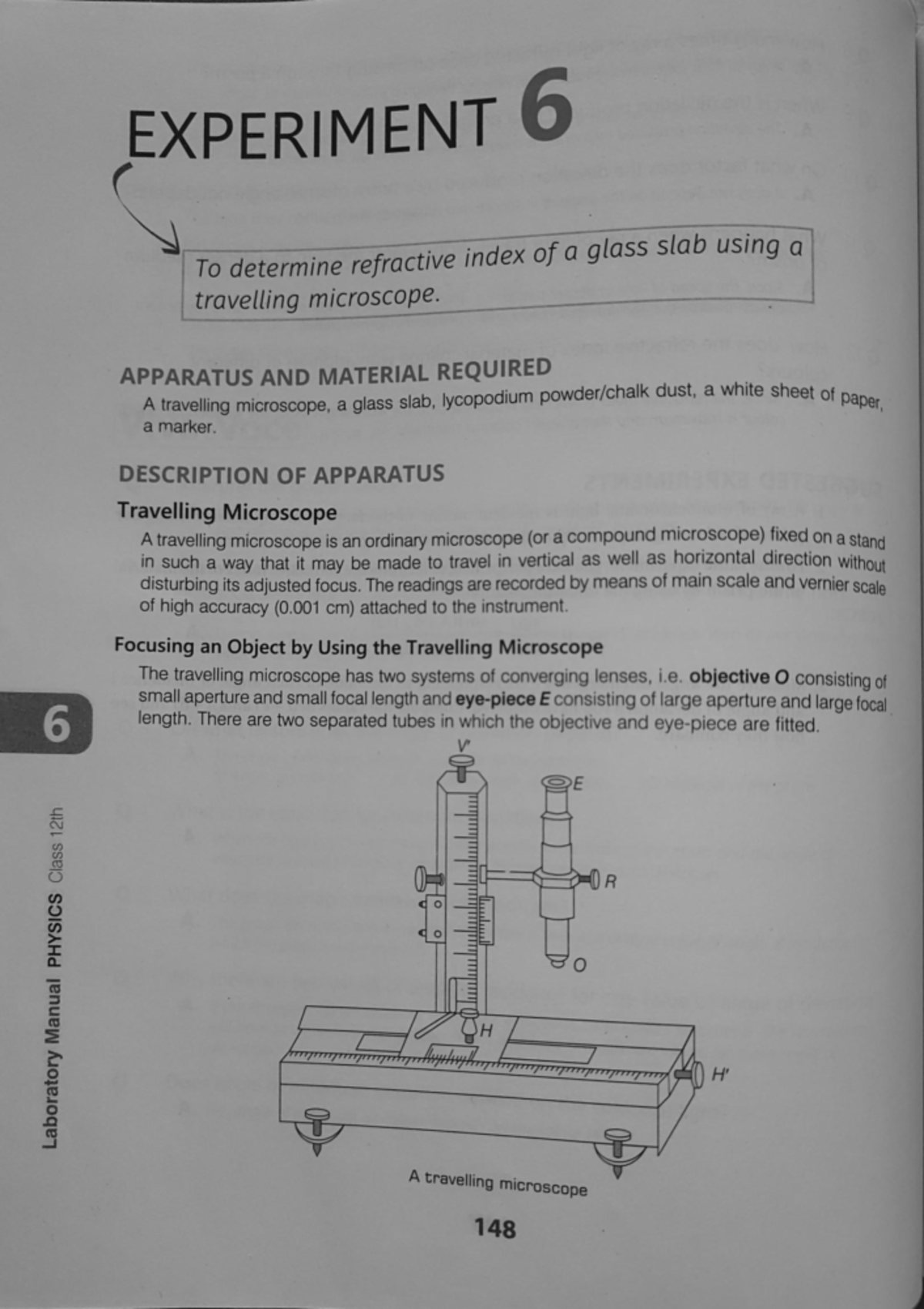 Travelling Microscope Experiment: Determining Refractive Index of Glass ...