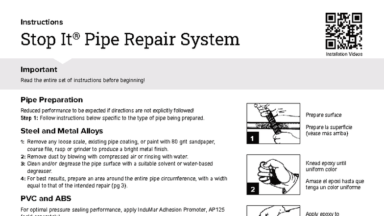 Stop It Pipe Repair System Instructions (INSTR_0624_FPF) - Studocu