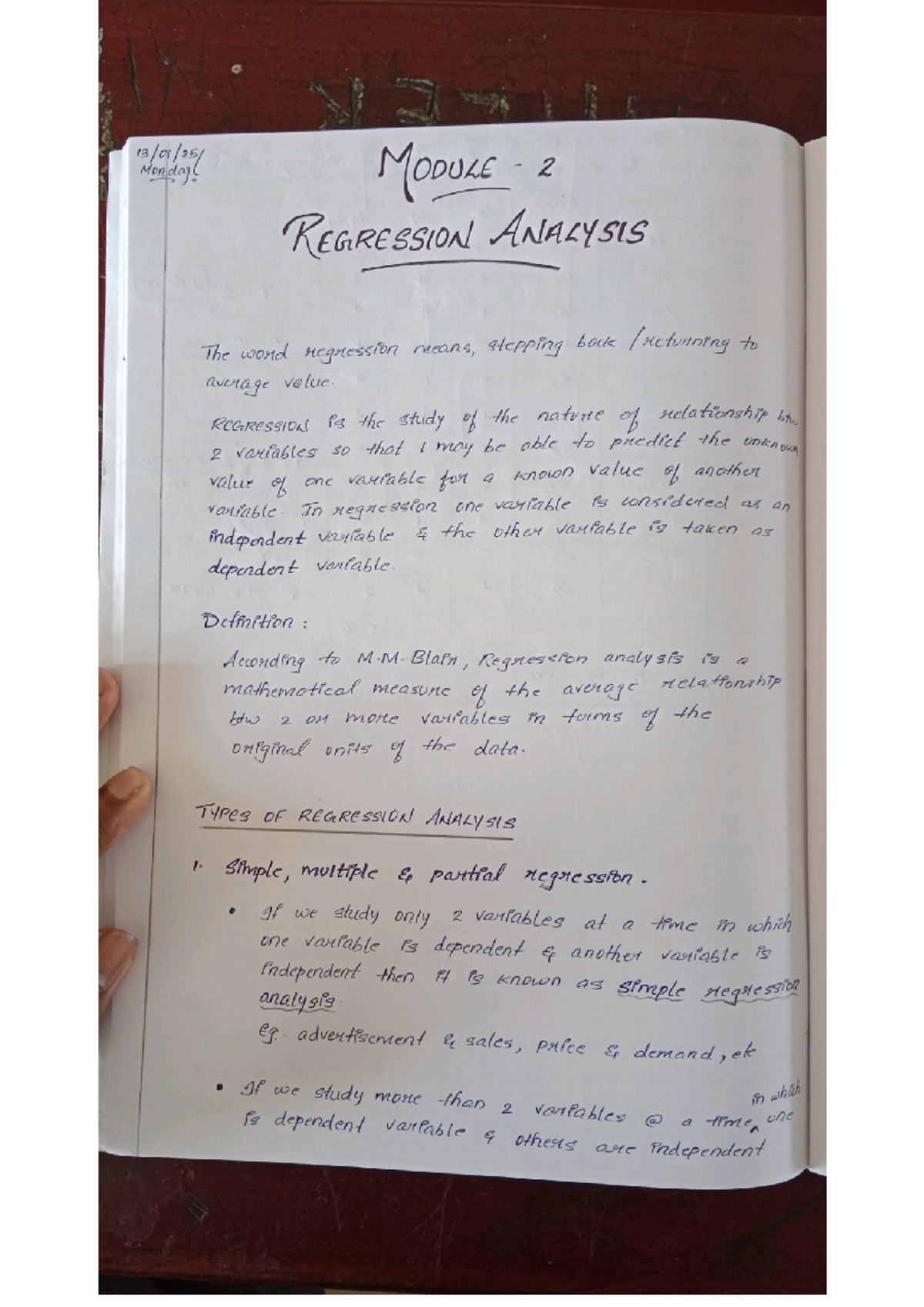 Regression Analyses - Monday! MODULE 2 REGRESSION ANALYSIS The word ...