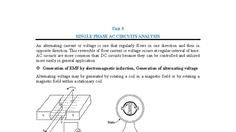BEE3 - Chapter 3: Single Phase AC Circuits Analysis - Studocu