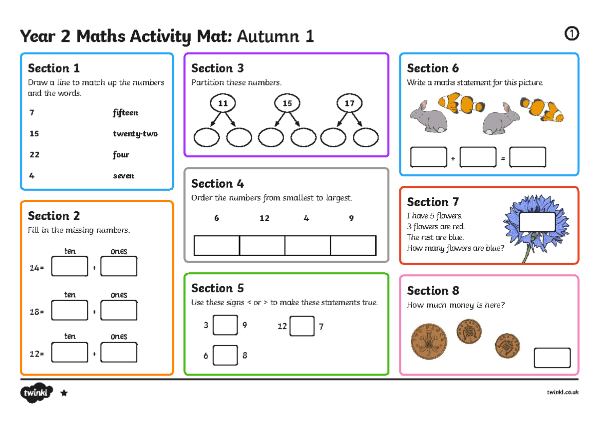 Year 2 Maths Activity Mat: Autumn 1 Exercises and Answers - Studocu