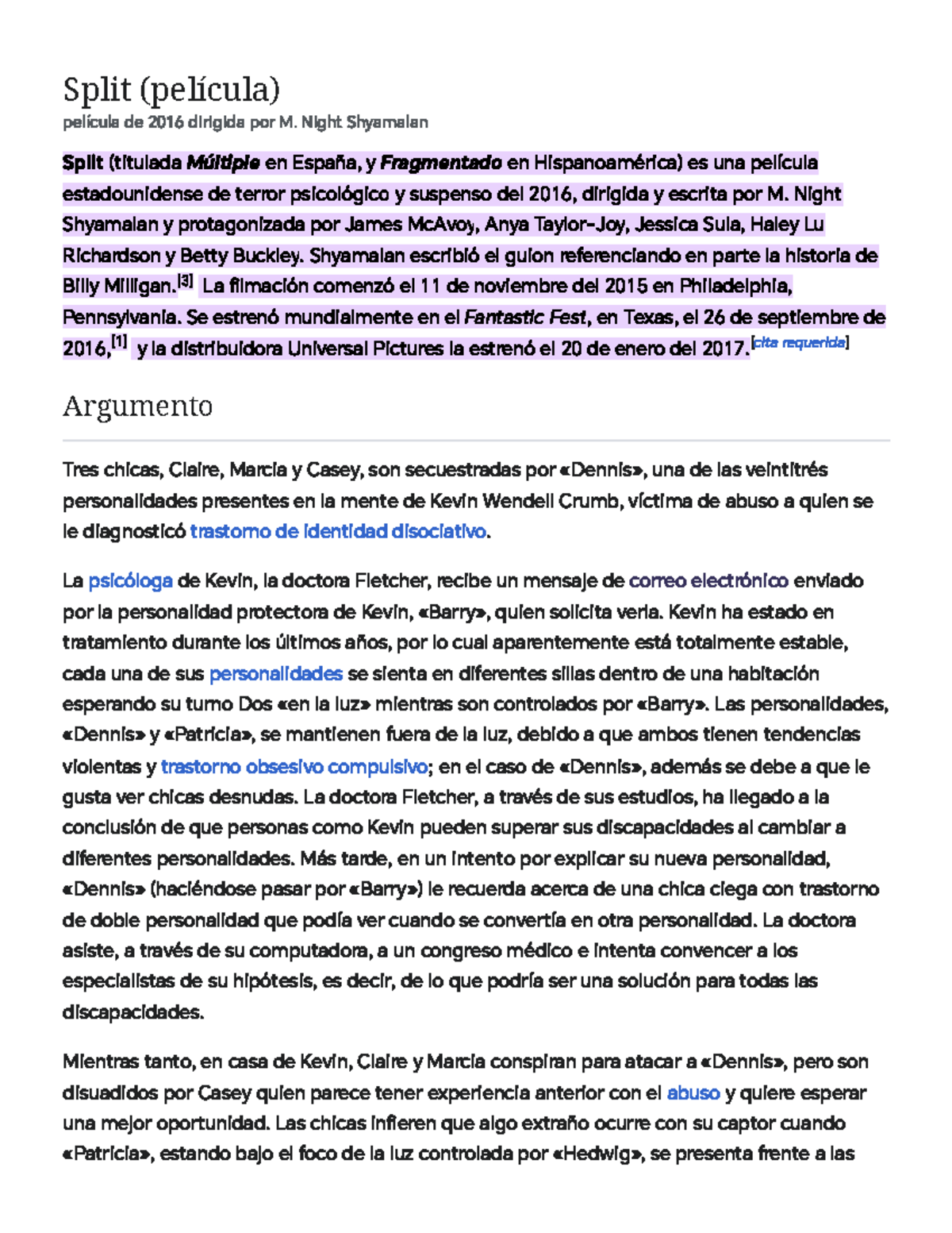 Split (película) - Wikipedia, la enciclopedia libre - Split (película ...