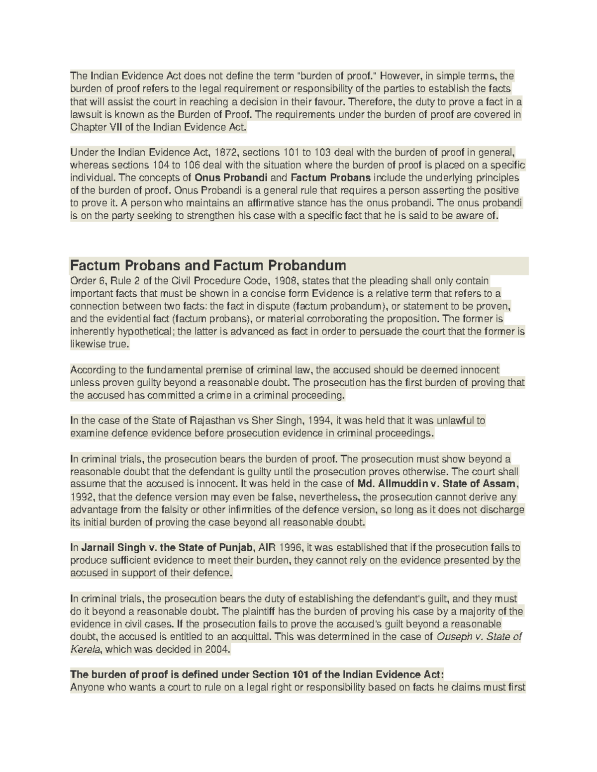 Burden of Proof Under the Indian Evidence Act: Key Sections Explained ...
