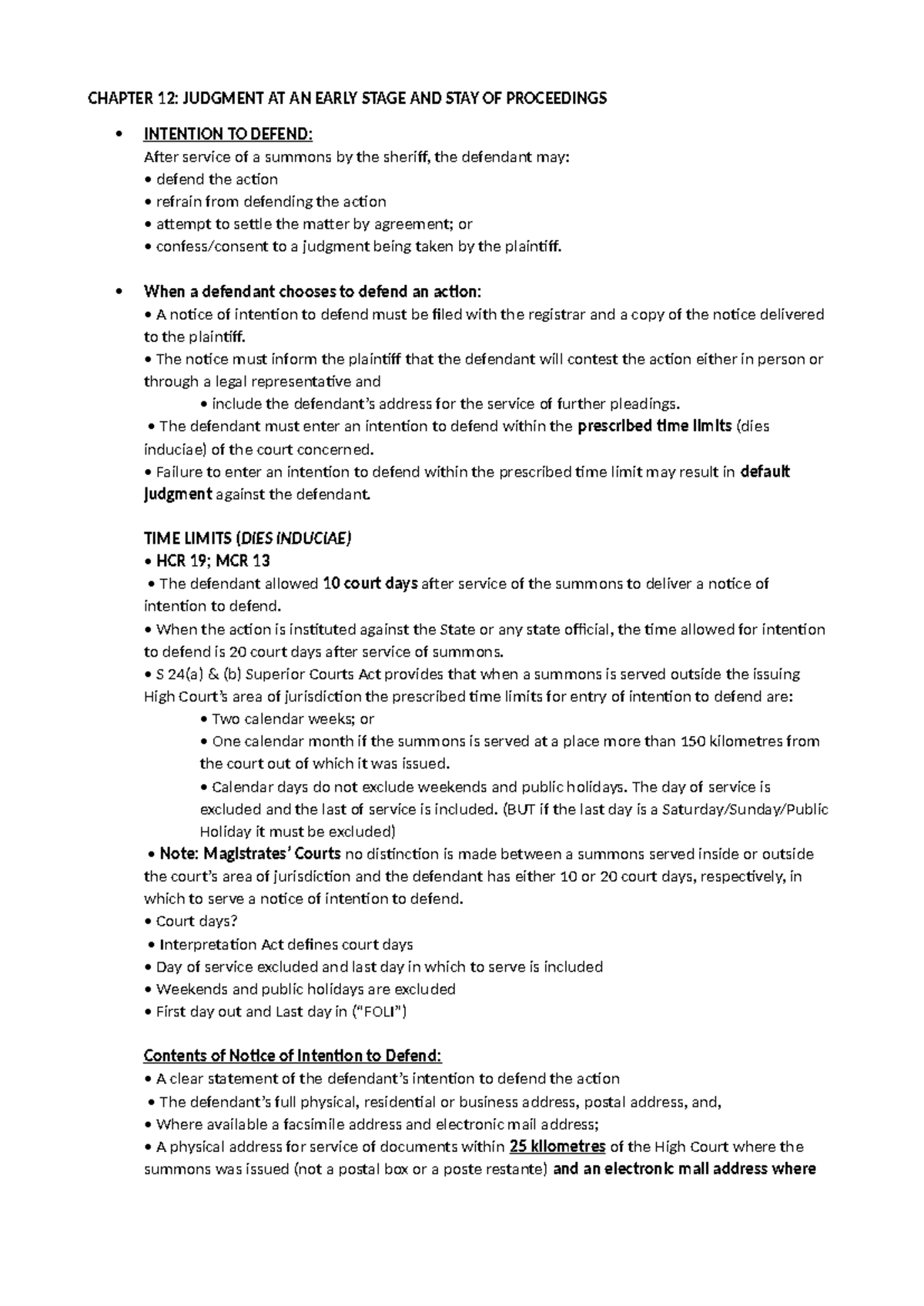 Chapter 12: Judgment at Early Stage & Stay of Proceedings in Civil Law ...