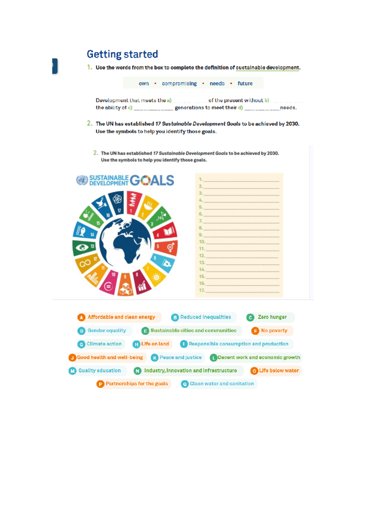 Sustainable Development Goals Overview - Page 56 wb Exercises - Studocu