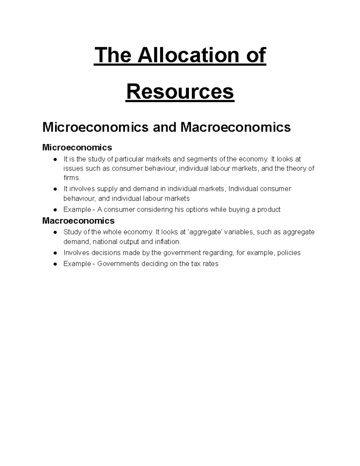 Resource Allocation in Economics: Insights from CH 10 - Studocu