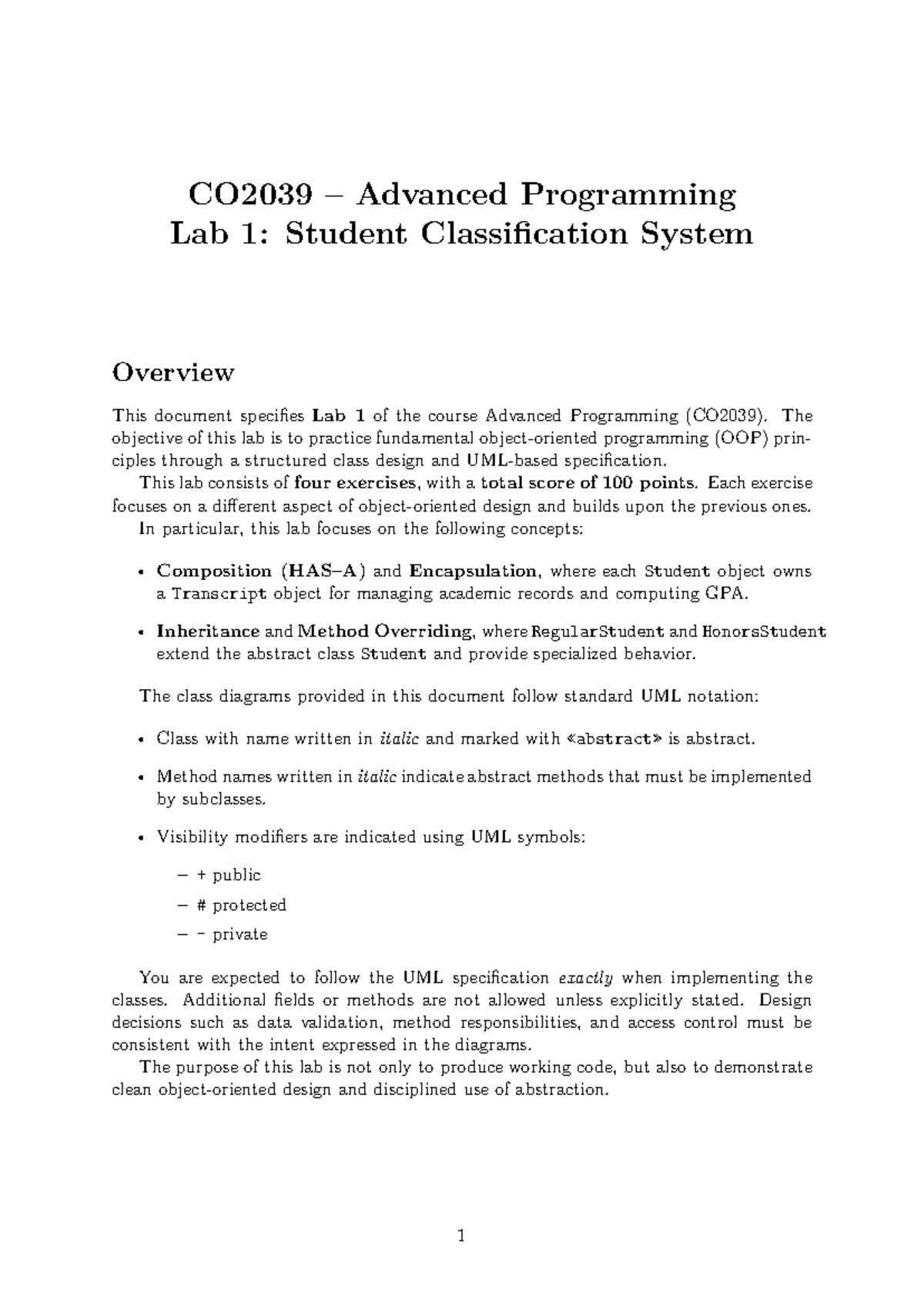 CO2039 Advanced Programming Lab 1: Student Classification System Guide ...