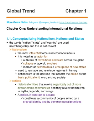 Global Trend Chapter 2 Shortnote - Global Trends Chapter 2 More Quick ...