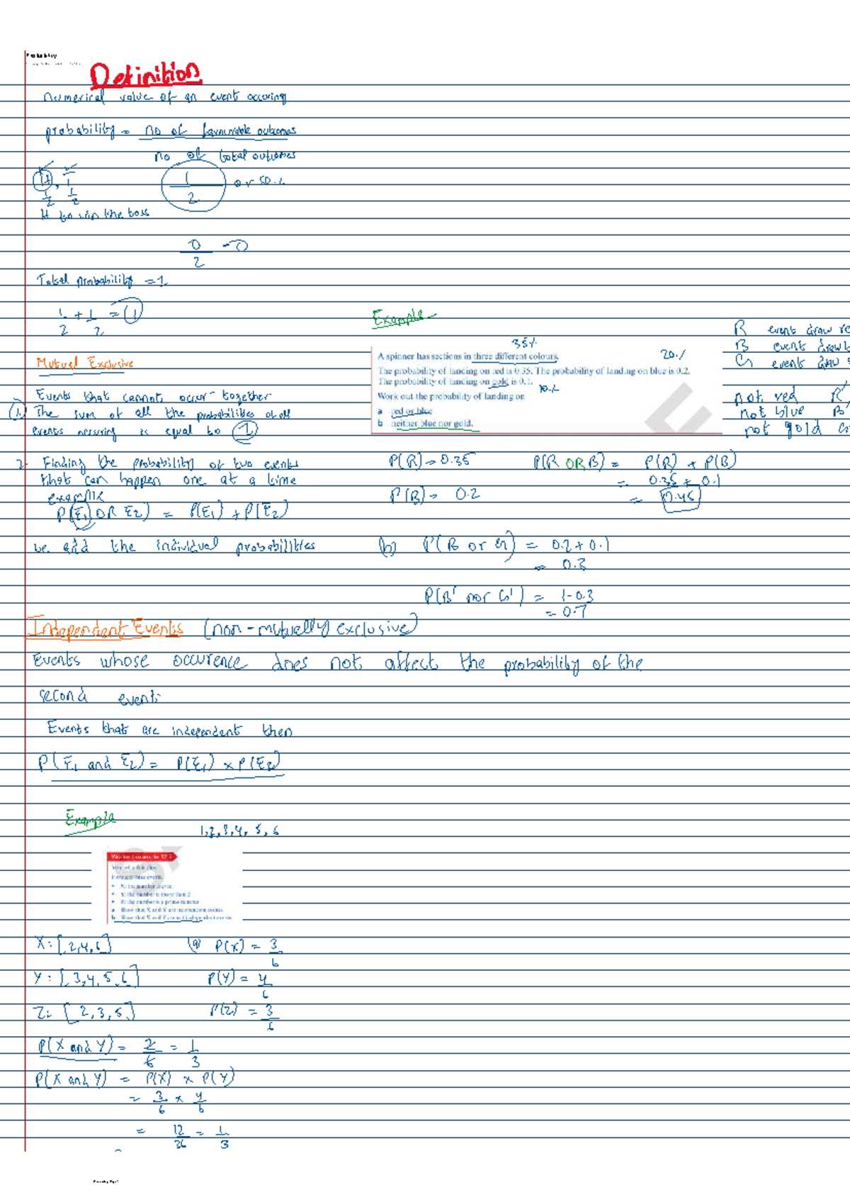 Probability - Yes - Algebra - Probability Thursday, 12 March 2026 12:18 ...