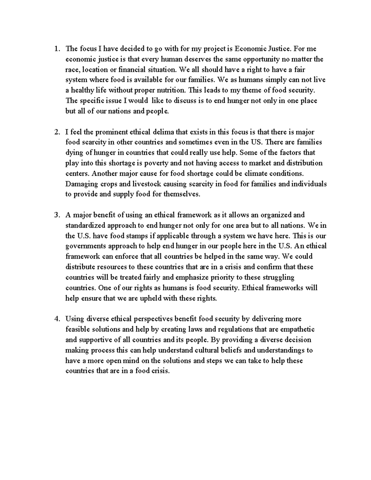 PHL 218 Modular 3 Short Paper: Economic Justice & Food Security - Studocu