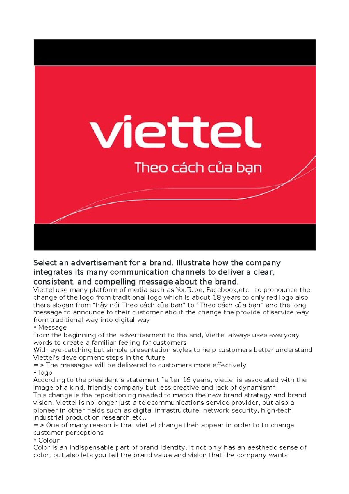 explain the meaning behind changing name of viettel logo - Marketing ...