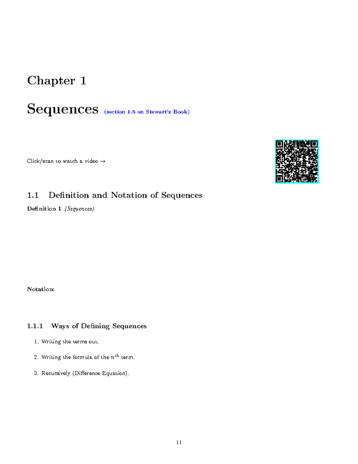 Chapter 1: Sequences - Definition, Notation & Recursive Equations - Studocu