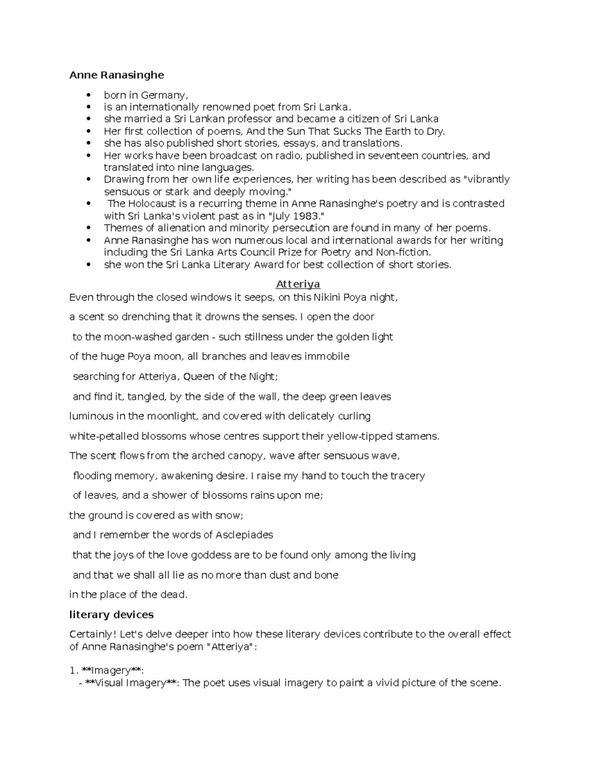 Anne Ranasinghe: An Exploration of Srilankan Literary Themes and ...