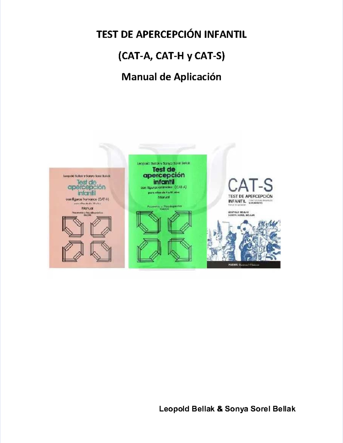 Manual del Test de Apercepción Infantil (CAT) - Aplicación y Análisis ...
