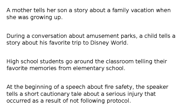 Anecdote Examples in Storytelling: Personal Tales and Lessons - Studocu
