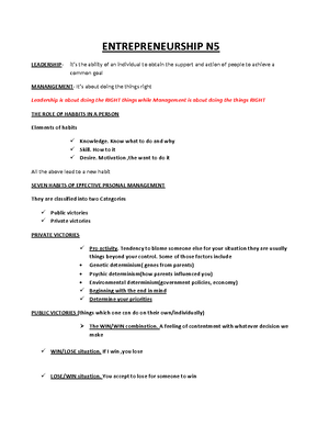 Sales Management N5 Module 1 - Lecture Notes on Personal Selling - Studocu