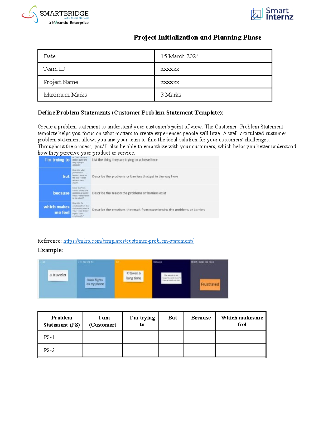 Define Problem Statements Template - Project Initialization and ...