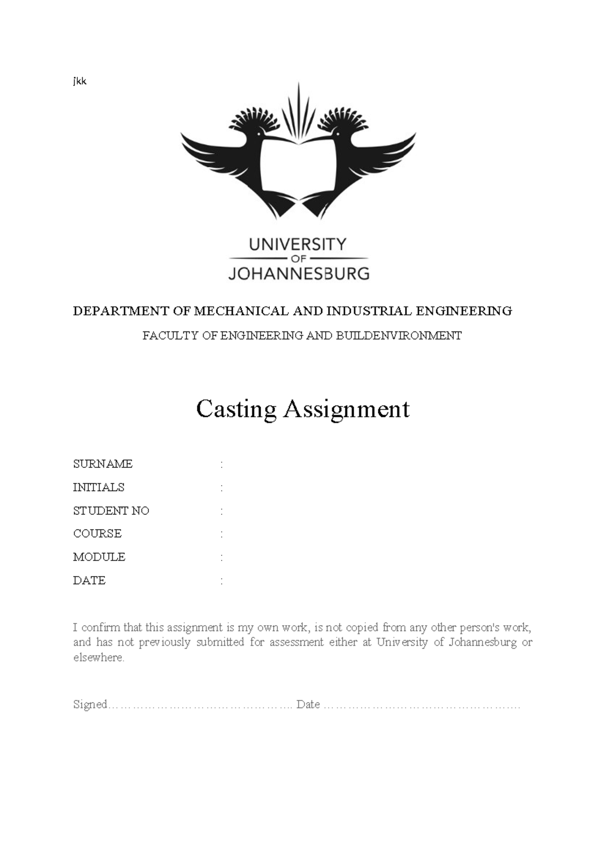 Casting Assignment 1: Heat Calculation for Aluminium Alloy 2024 - Studocu
