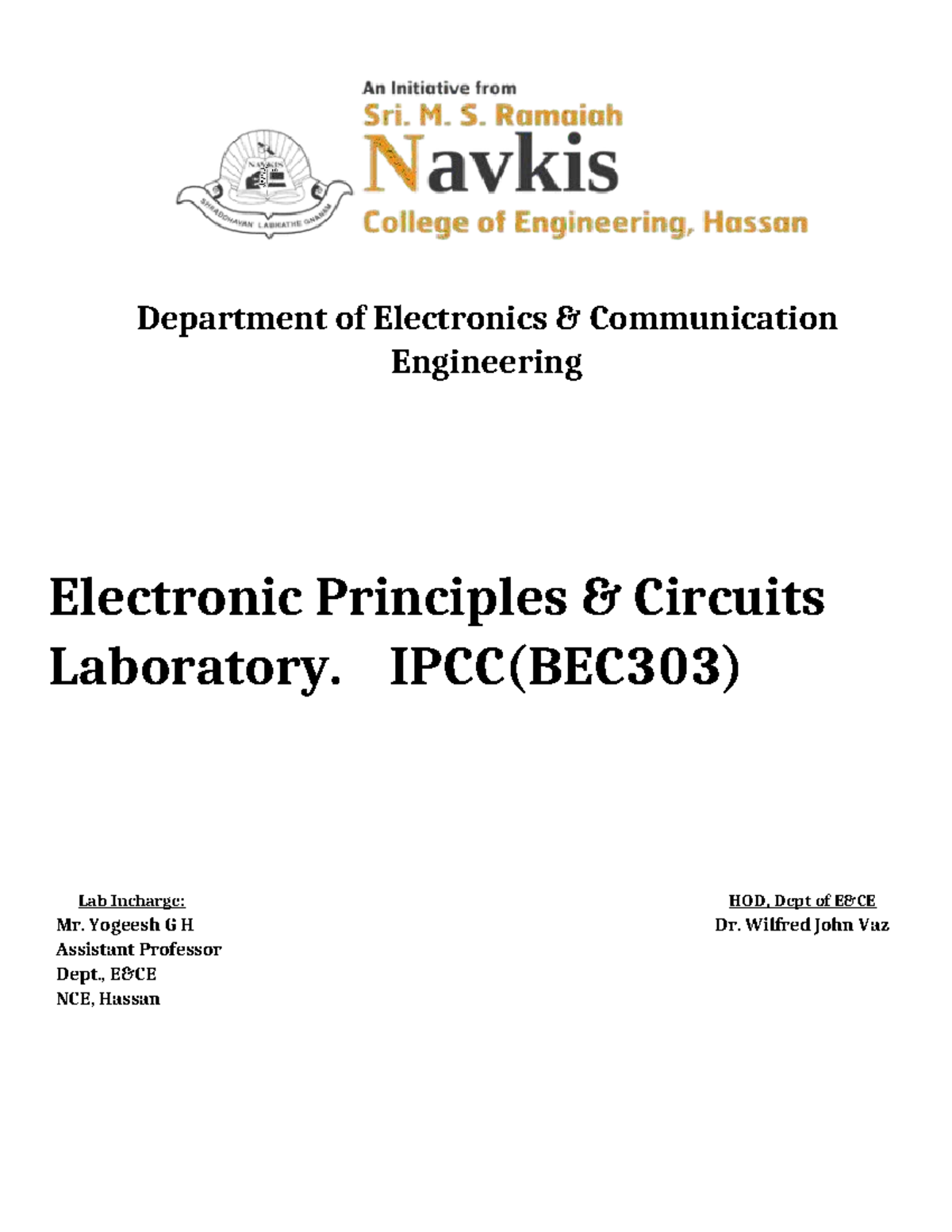 EPC lab Manual 3rd sem - Department of Electronics & Communication ...