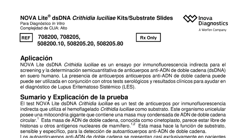 NOVA Lite dsDNA Crithidia luciliae: Diagnóstico In Vitro y Aplicaciones ...