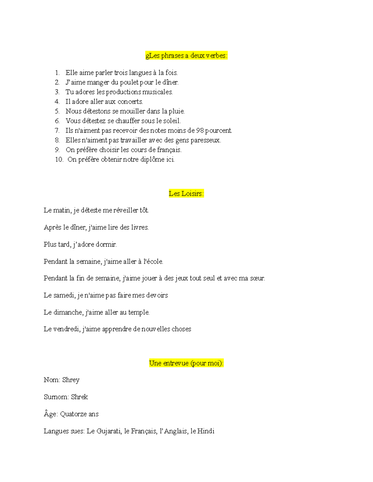 Grade 9 French Textbook Exercises and Vocabulary Insights - Studocu