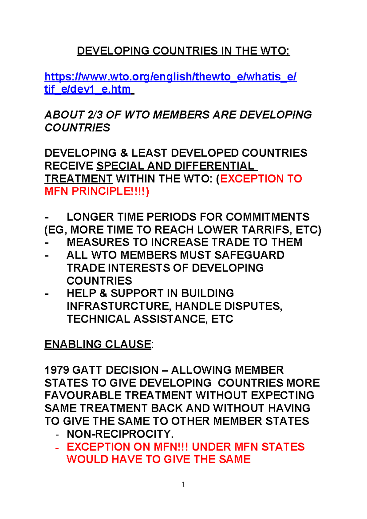Developing and Least Developed Countries in the WTO: 2025 Overview ...