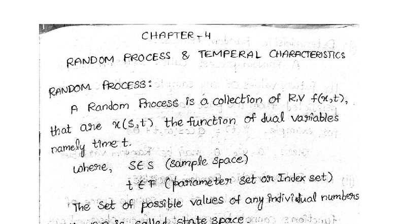 RVSP 22300169 Chapter 4: Random Process Temporal Characteristics - Studocu