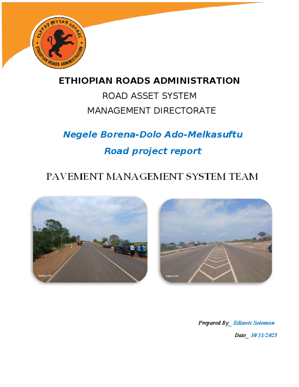 ETHIOPIAN ROADS ADMINISTRATION: Negele Borena-Dolo Ado Road Project ...