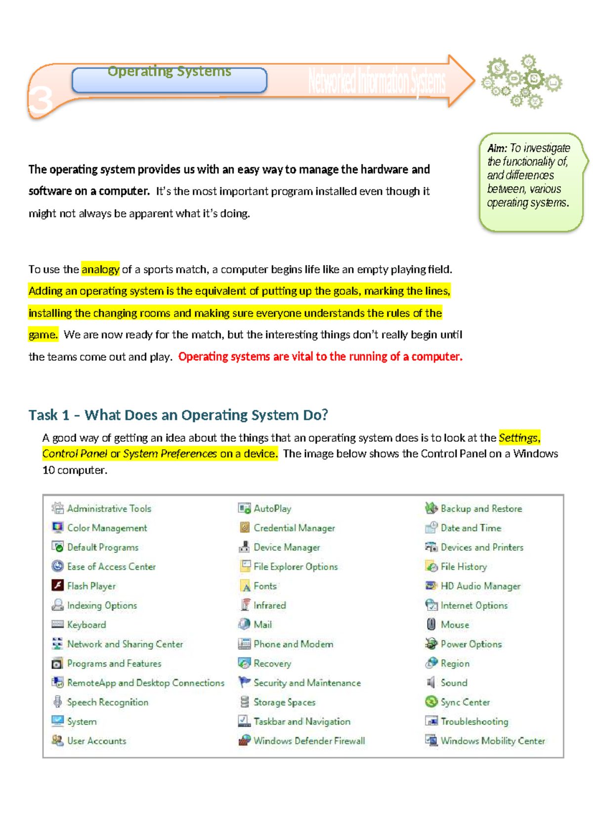Operating Systems Overview: Functions & User Interaction (10PVCE) - Studocu
