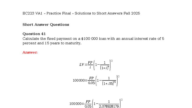 EC223 VA1 - Practice Final Solutions to Short Answer Questions Fall ...