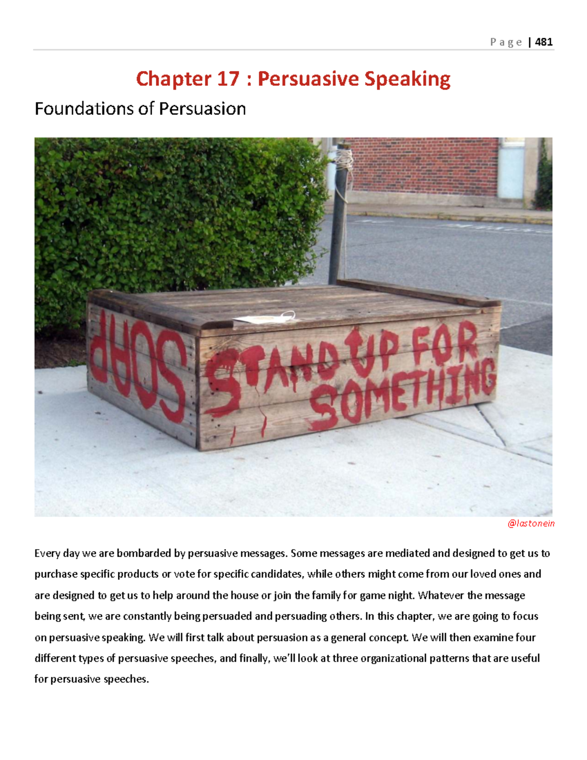 Chapter 17: Foundations of Persuasive Speaking (COM 101) - Studocu