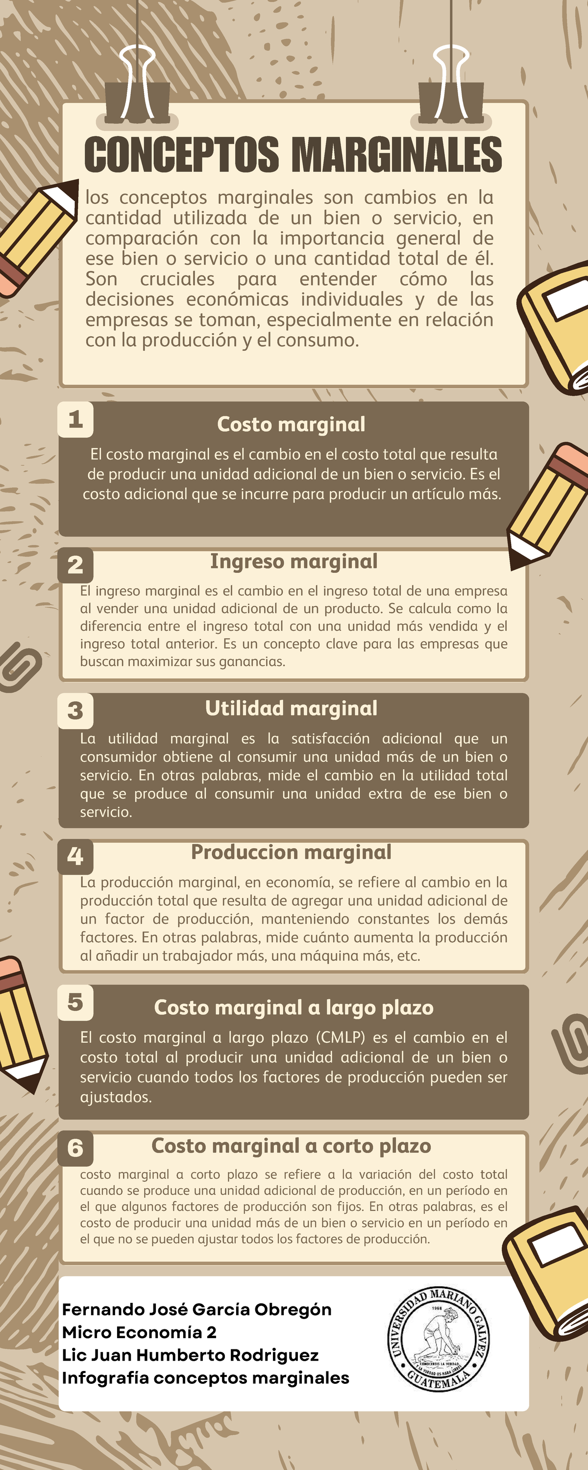 Infografía sobre Conceptos Marginales en Microeconomía 2 - Studocu