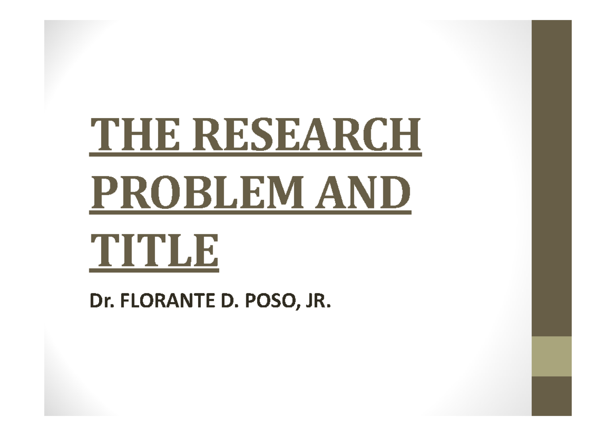 RESEARCH PROBLEM GUIDELINES - MODULE 1A - Studocu