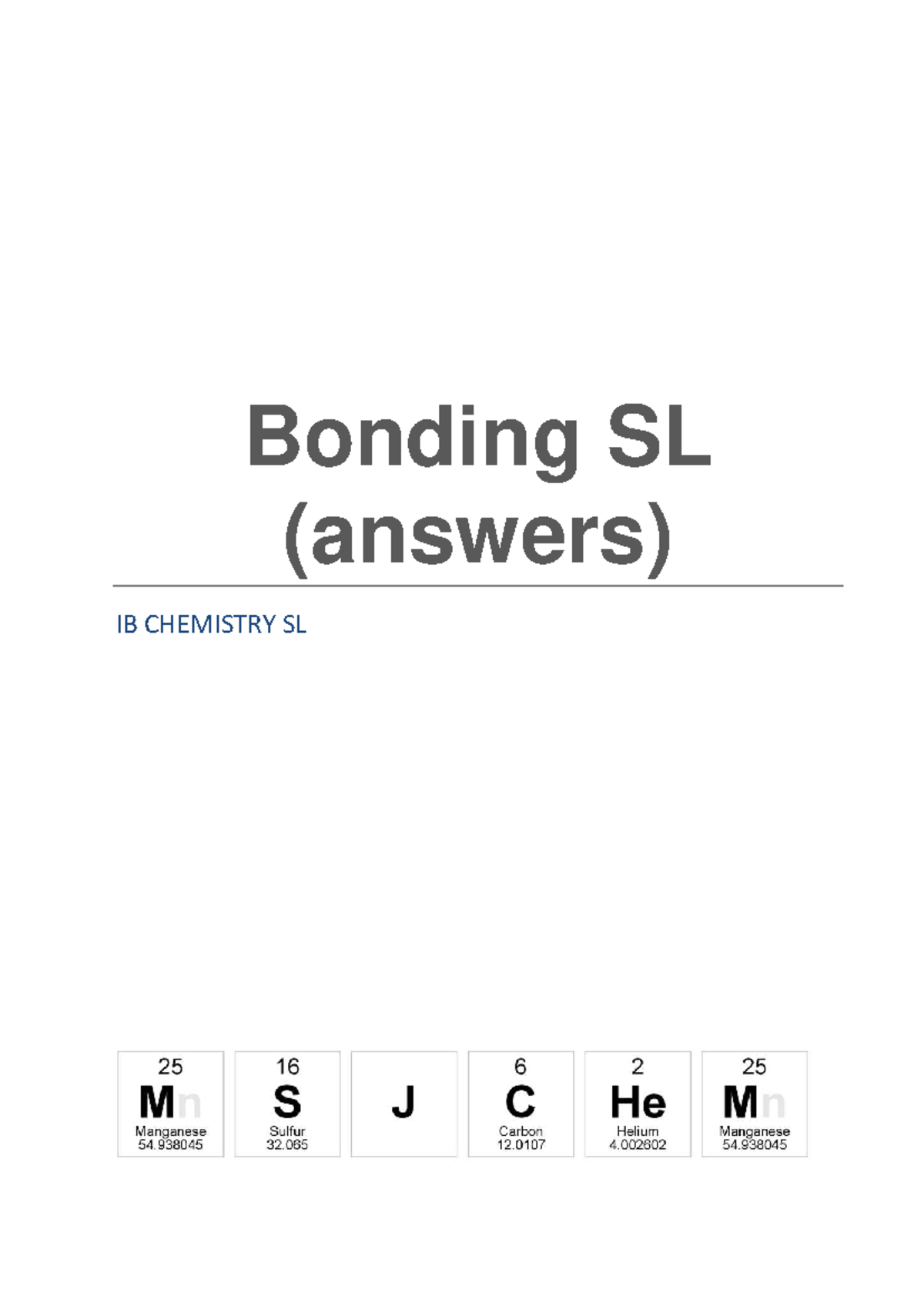 Bonding SL Answers: Understanding the Octet Rule and Ionic/Covalent ...