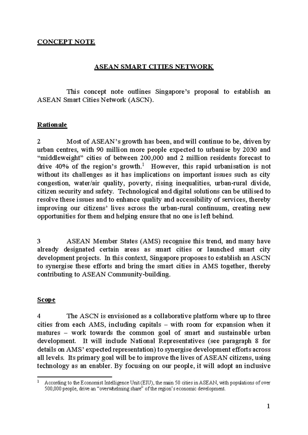 ASEAN Smart Cities Network Concept Note: Collaborative Urban ...