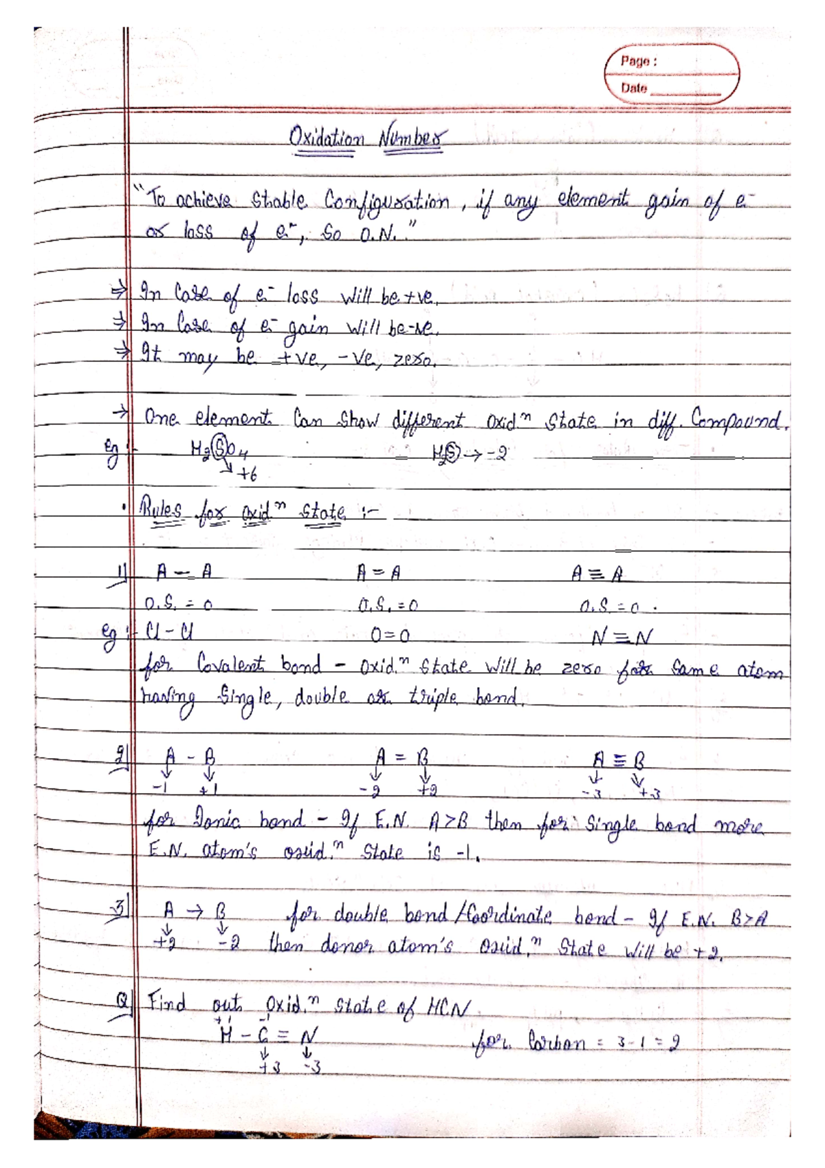 Chemistry Full Notes: Oxidation States, Water Hardness & Purification ...