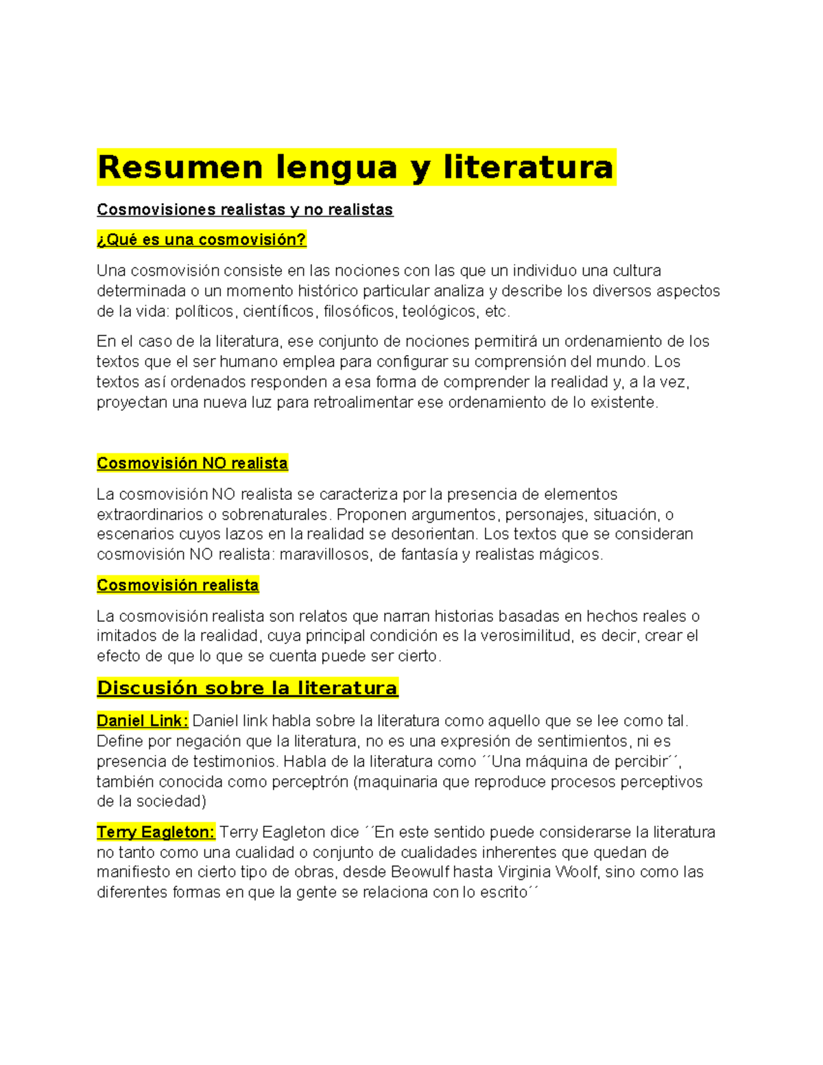 Resumen lengua y literatura. GB - Resumen lengua y literatura ...