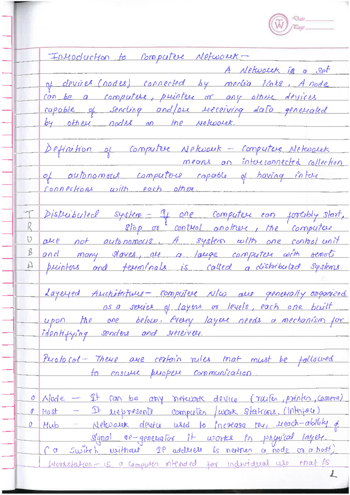 Computer network b.tech handwritten notes - Studocu