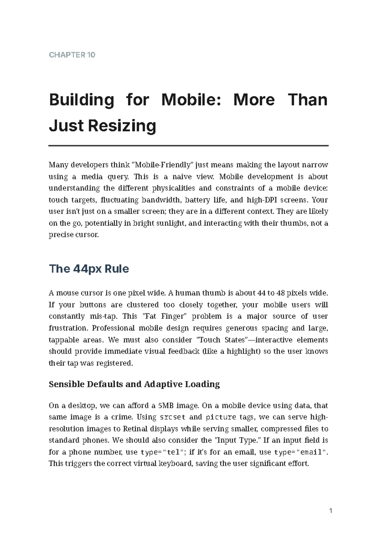 WEB DEV CH10: Building for Mobile - Beyond Simple Resizing - Studocu